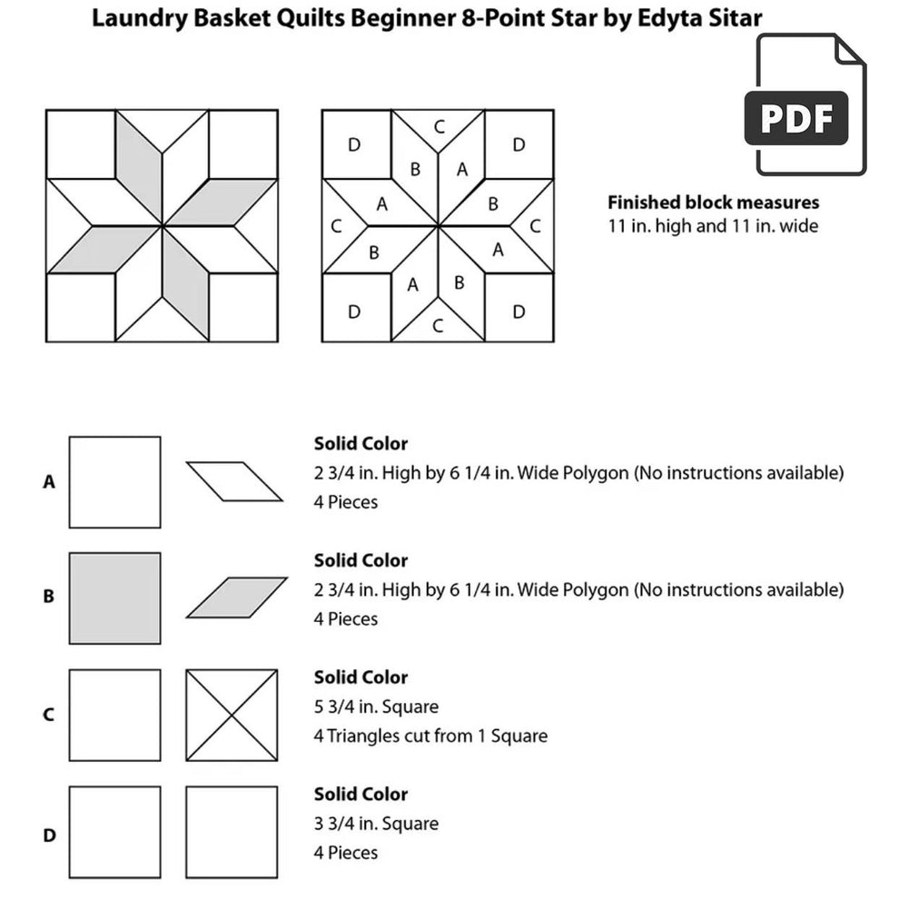 Beginner Eight-Point Star Guide PDF (free download) – Laundry Basket Quilts