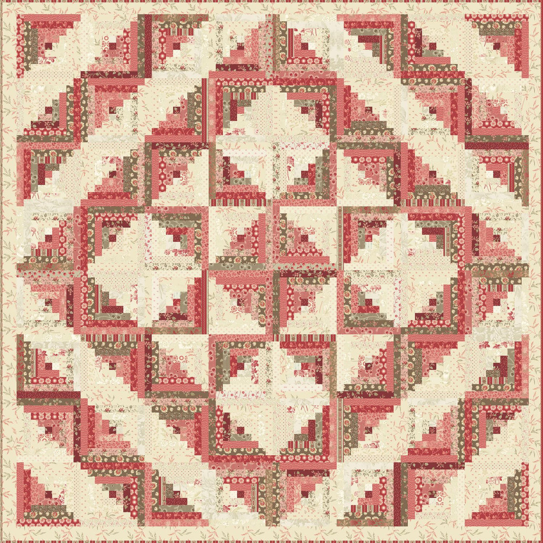 Log Cabin PRE-CUT Fabric Kit - COCOA PINK – Laundry Basket Quilts